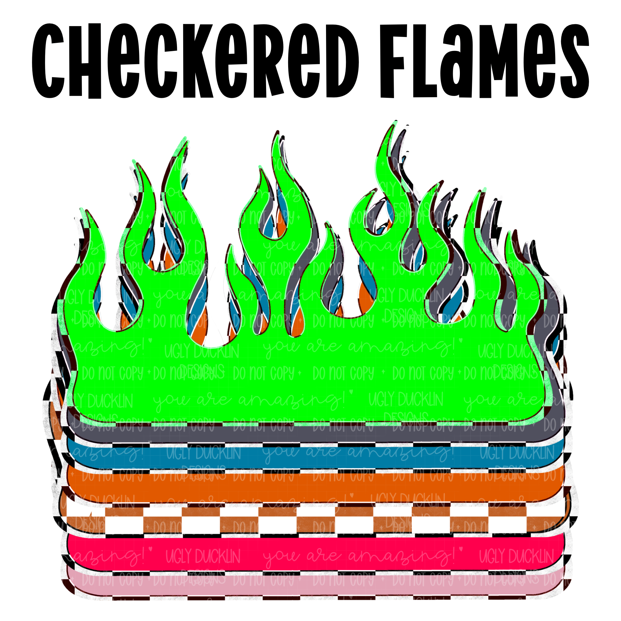 Checkered Flames Clipart – Ink and Amen